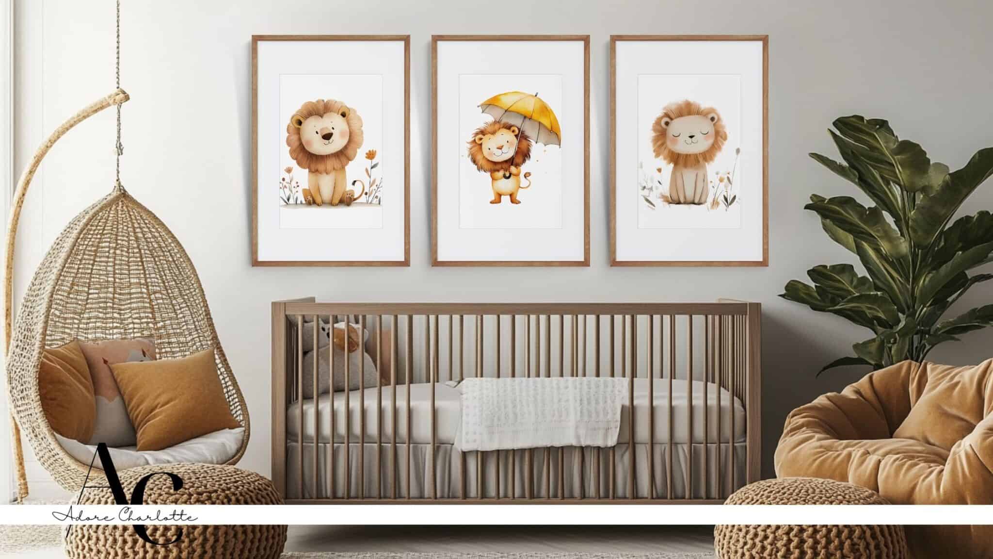 13 Adorable FREE Baby Lion Animal Nursery Wall Art Printable - Adore ...