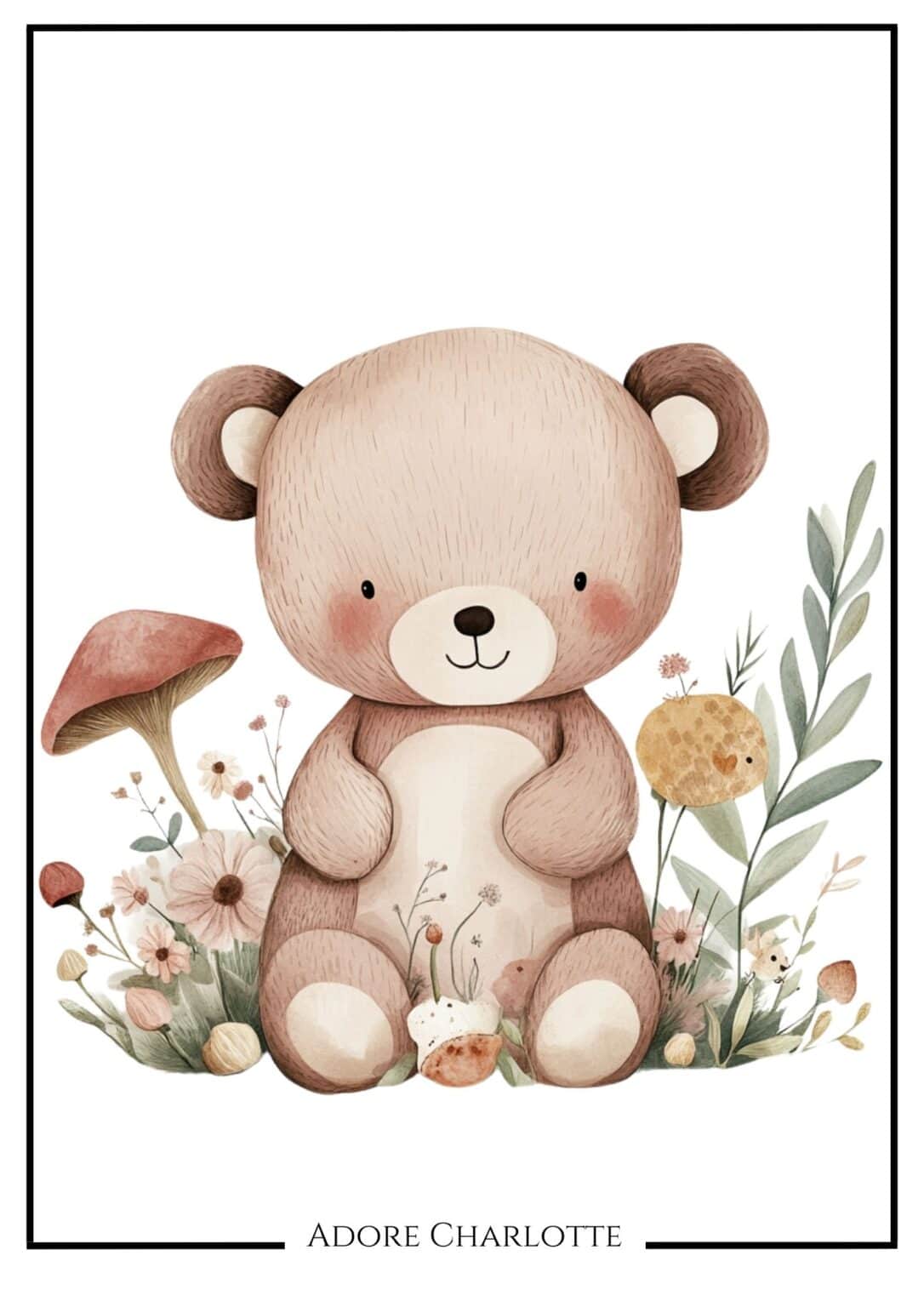 17 Adorable FREE Teddy Bear Nursery Wall Art Printable - Adore Charlotte
