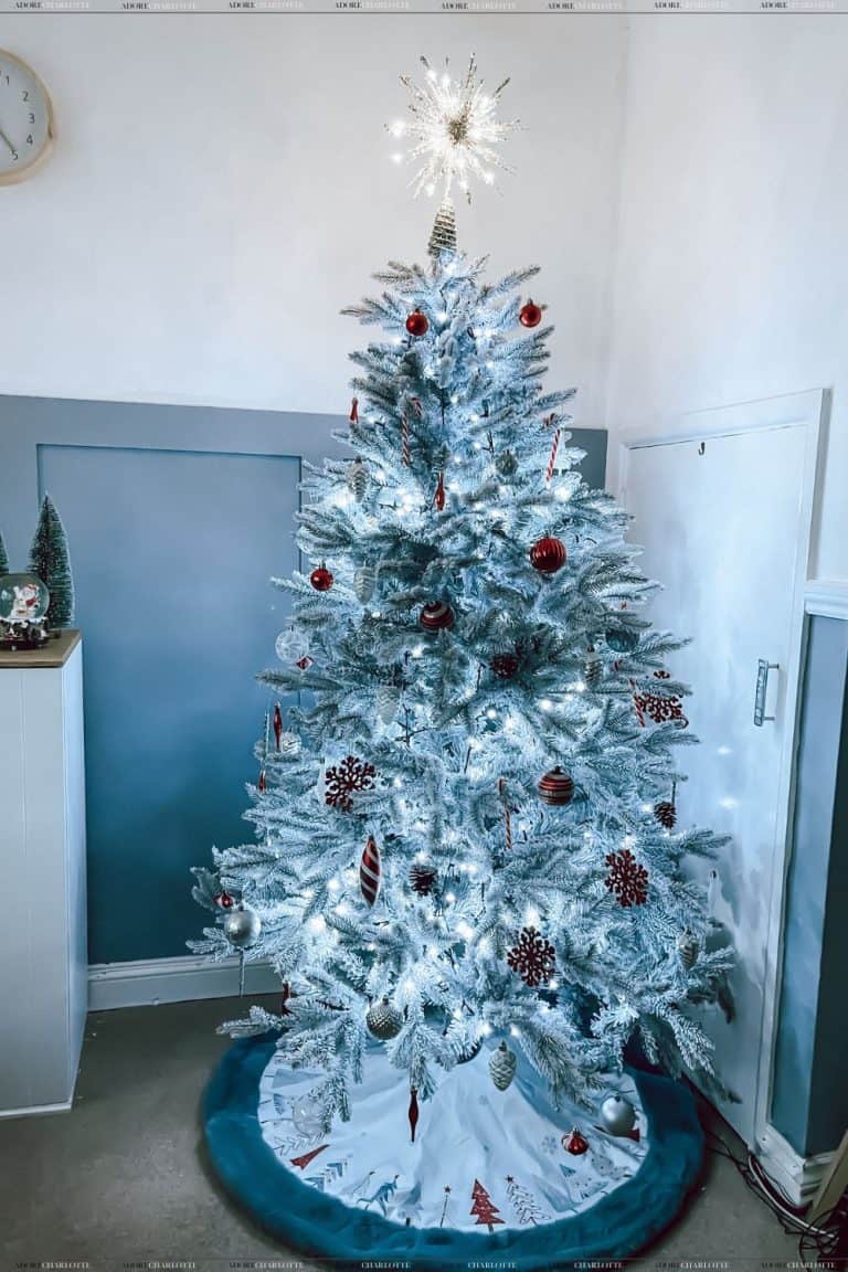 Snow Flocked Fir Christmas Tree Review & Decoration Ideas - Adore Charlotte