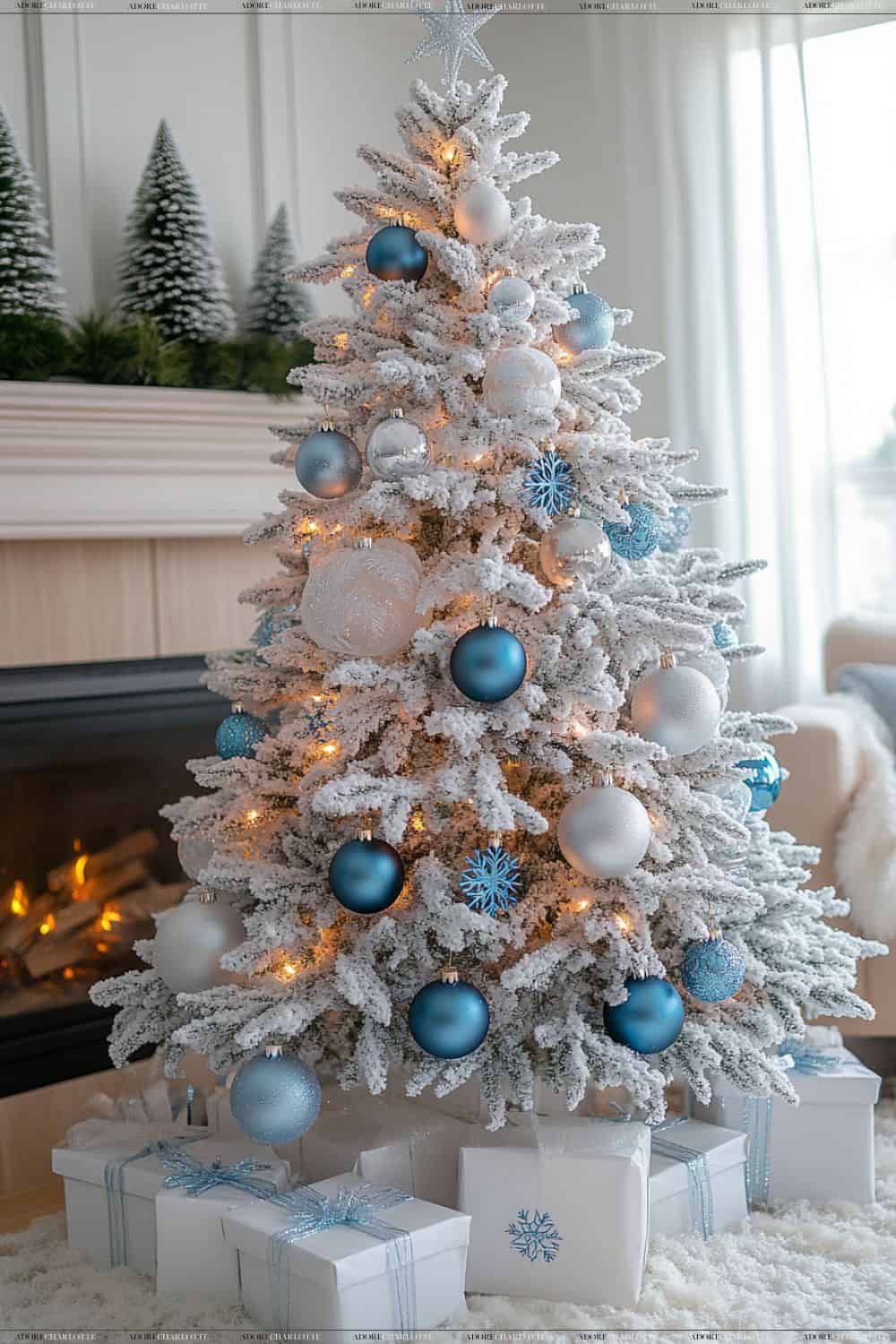 Snow Flocked Fir Christmas Tree Review & Decoration Ideas - Adore Charlotte